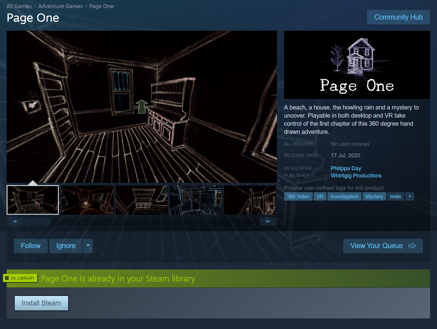 Steam coming soon – Page One